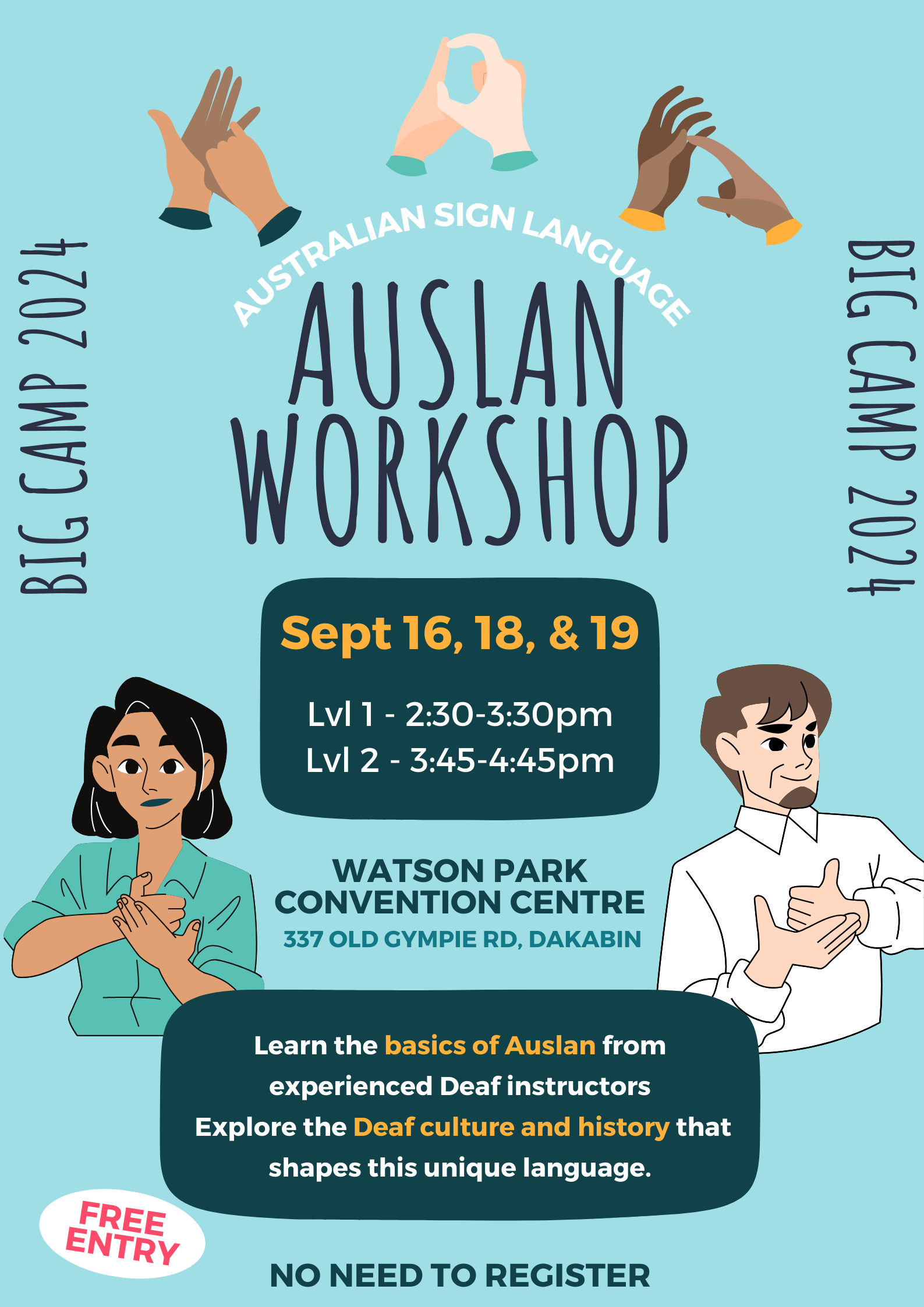 Basic Auslan Level 1 – Part 1 – Big Camp 2024